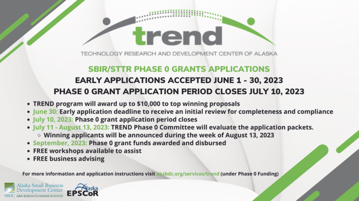 TREND Phase 0 Early Application Deadline is June 30 | Alaska Small ...